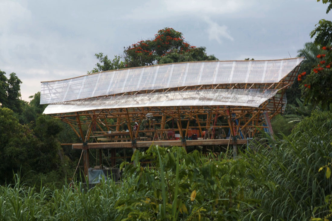 Bamboo wave pavilion Hawaii, Bamboo construction